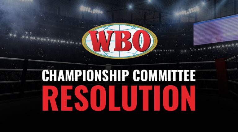 Championship Committee Resolution - "Super Champion" Naoya Inoue - WBO